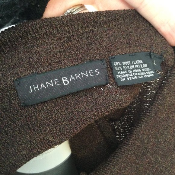 Jhane Barnes | Shirts | Jhane Barnes Mens Long Sleeved Wool And Nylon Dark Brown Polo | Poshmark